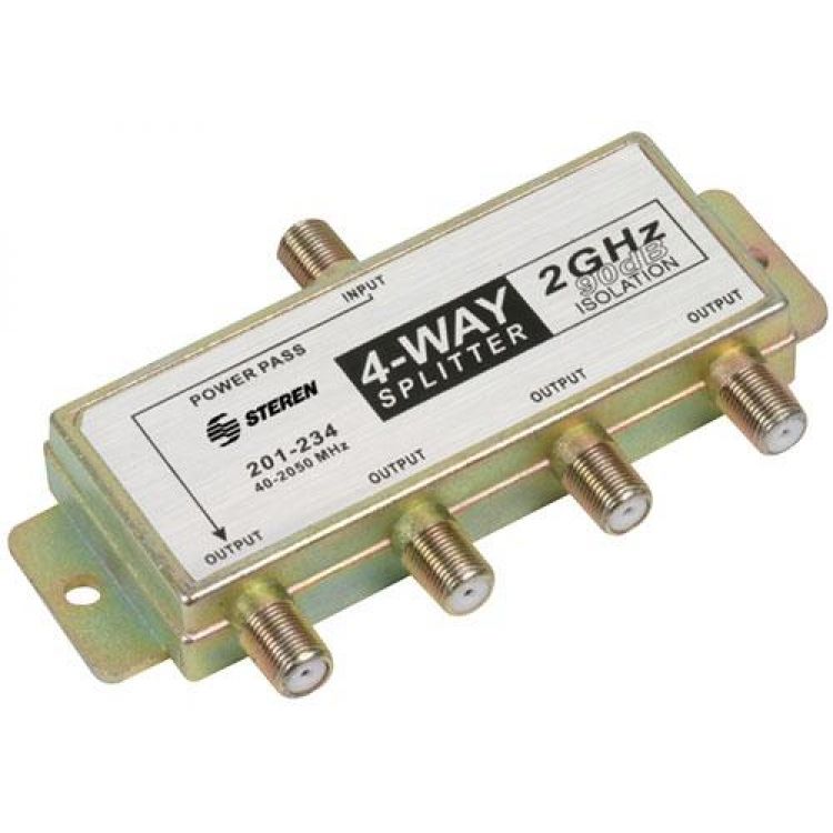 High Frequency 4-Way Splitter 75 Ohms 2 GHz 90 dB - Ide