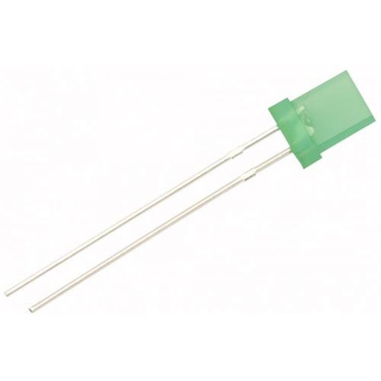 LED rectangular de 2 x 5 mm, color verde difuso Steren